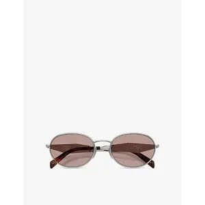 Prada Pr D57s Oval-frame Metal Sunglasses