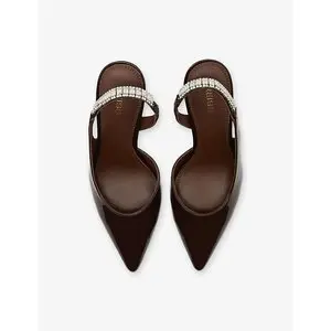 REISS Luella Heeled Patent-leather Sling-back Courts