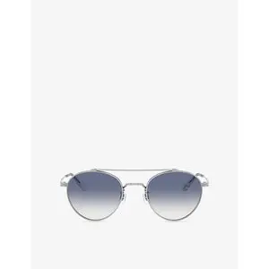 Oliver Spencer Ov1223st Watts Oval-frame Metal Sunglasses