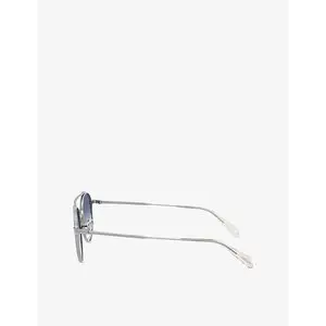 Oliver Spencer Ov1223st Watts Oval-frame Metal Sunglasses