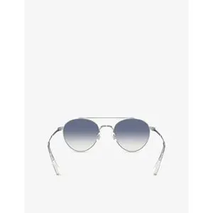 Oliver Spencer Ov1223st Watts Oval-frame Metal Sunglasses