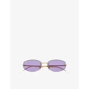 Ray-ban Rb3792 Oval-frame Metal Sunglasses