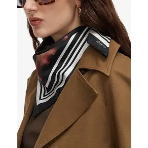 JOSEPH Danica Graphic-print Small Silk Scarf