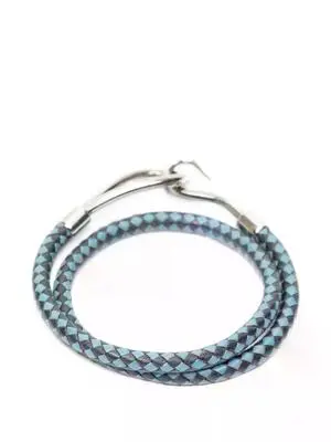 Hermès Jumbo Braided Leather Bracelet - Silver