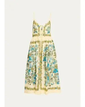 ALEMAIS Sophia Floral Midi Dress