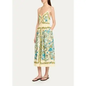 ALEMAIS Sophia Floral Midi Dress