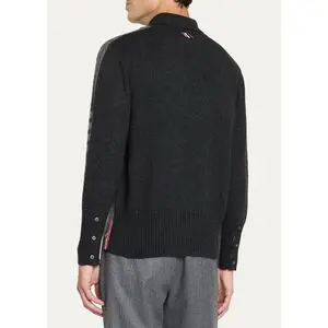 Thom Browne Wool 4-bar Cable Polo Sweater