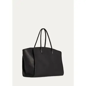 THE ROW Marlo Saddle Leather Tote Bag - Black