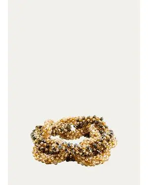 Meredith Frederick Elsa Cz And 14k Gold Faceted Link Bracelet