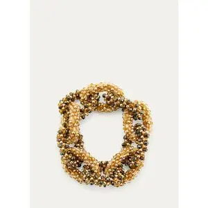 Meredith Frederick Elsa Cz And 14k Gold Faceted Link Bracelet