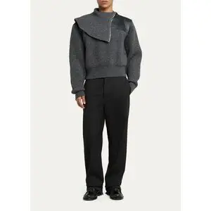 Bottega Veneta Wool And Cashmere Rib Assymetric Zip Sweater