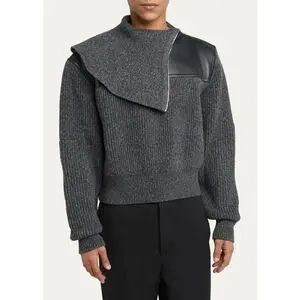 Bottega Veneta Wool And Cashmere Rib Assymetric Zip Sweater