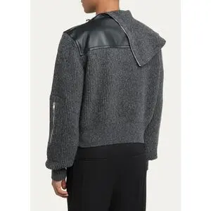 Bottega Veneta Wool And Cashmere Rib Assymetric Zip Sweater