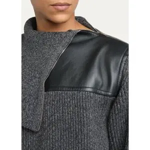 Bottega Veneta Wool And Cashmere Rib Assymetric Zip Sweater