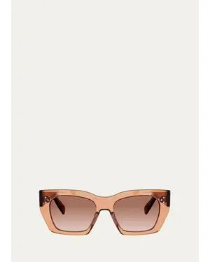 Celine 3 Dots 53mm Square Sunglasses - Orange/gradient Brown