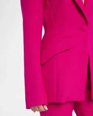 SERGIO HUDSON Crepe Single-breasted Blazer - Raspberry