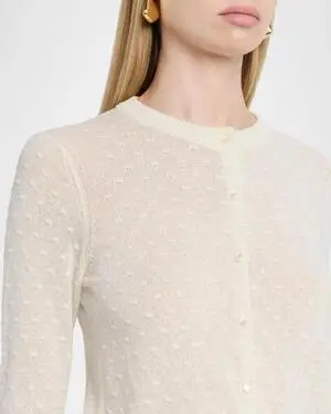 Autumn Cashmere Dotted Silk Knit Cardigan