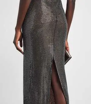 SELF-PORTRAIT Rhinestone-embellished Maxi Dress
