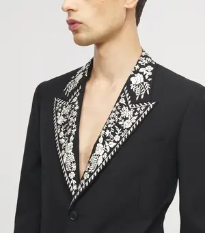 Alexander McQueen Wool-mohair Embroidered Blazer