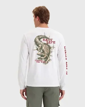 SALT LIFE Respect The Wild Long Sleeve Tee - White