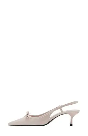 Mango Faux Leather Pointed Toe Slingback Pump - Ecru