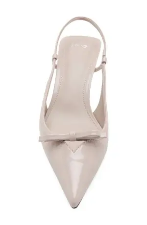 Mango Faux Leather Pointed Toe Slingback Pump - Ecru