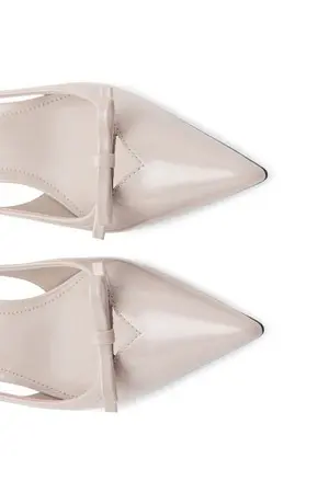 Mango Faux Leather Pointed Toe Slingback Pump - Ecru