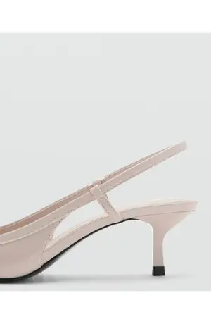Mango Faux Leather Pointed Toe Slingback Pump - Ecru