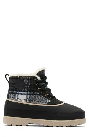 Sorel Ambler Fireside Faux Shearling Lined Chukka Waterproof Leather Boot - Black/ancient Fossil