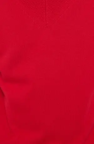 Helmut Lang Distressed V-neck Cotton Sweater - Rosso