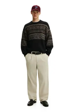 COTTON ON Super Soft Boxy Sweater - Black Pattern Panel