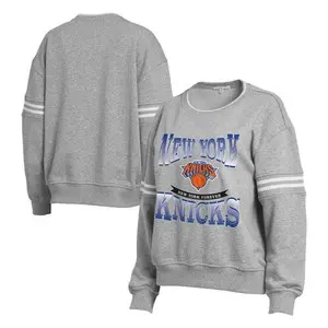 WEAR BY ERIN ANDREWS New York Knicks Crest Crew Sweatshirt - Gray