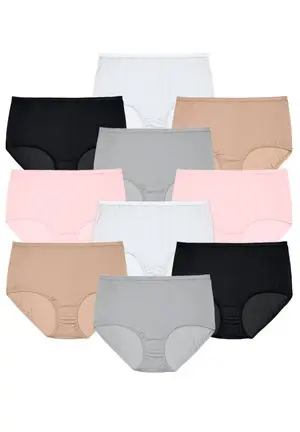 COMFORT CHOICE Full Coverage Cotton Brief 10 Pack (plus) Basic Pack