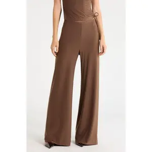 Sam Edelman Matte Jersey Straight Leg Pants - Walnut