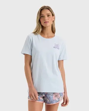 SALT LIFE Floral Stainglass Short Sleeve Tee - Mist