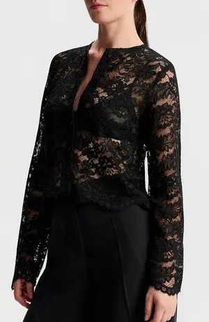 Ronen Chen Klil Lace Cropped Cardigan