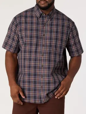 HARBOR BAY BY DXL Big & Tall Easy-care Plaid Sport Shirt V3 - Multi