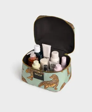 WOUF Leopard Vanity Bag - Emerald Leopard