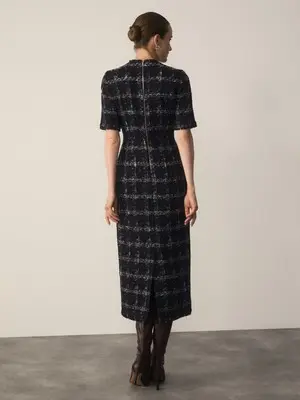 The Fold Riva Tweed Midi Dress