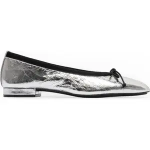 Bernardo Barbara Ballet Flat Silver
