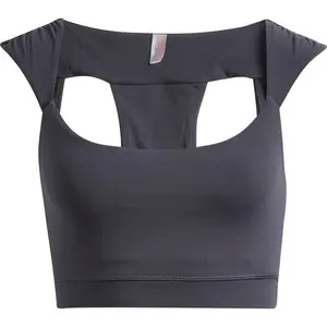 Free People Never Better Cap Sleeve Sports Bra - Black
