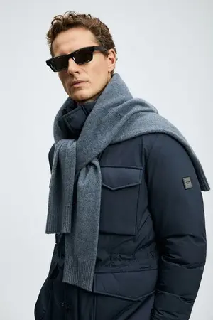 LUFIAN Goose Down Field Jacket - Navy