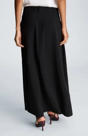 KENNETH COLE COLLECTION Pleated Satin Maxi Skirt