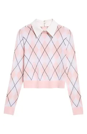 Alice + Olivia Carolann Argyle Sweater