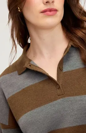 Sam Edelman Striped Wool Blend Polo Sweater
