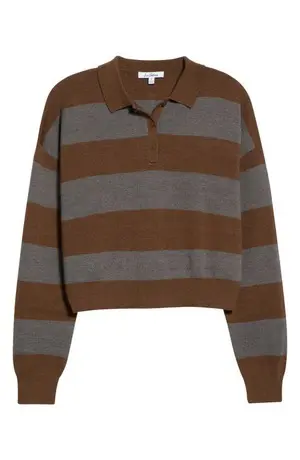 Sam Edelman Striped Wool Blend Polo Sweater