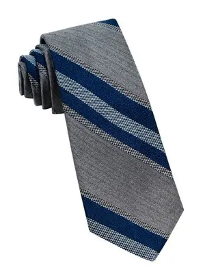 W.R.K Multi-stripe Silk Tie - Grey