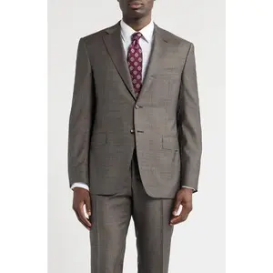 Canali Siena Regular Fit Mélange Wool Suit - Brown
