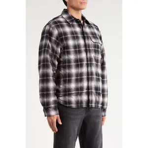 REPRESENT Logo Quilted Shirt Jacket - Black