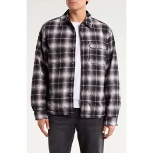 REPRESENT Logo Quilted Shirt Jacket - Black